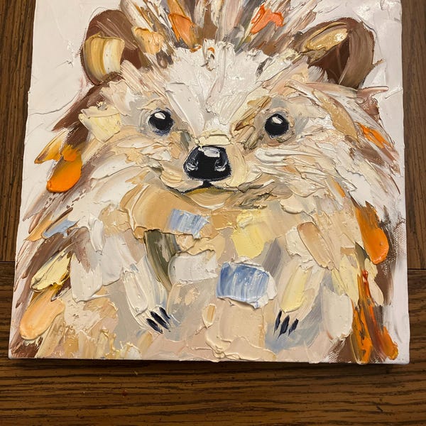 Bunny Original Oil Painting on Canvas White Rabbit Impasto Original Art ...