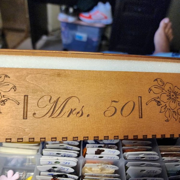 Custom Wooden Needle Organizer Box | 200 Slot Needle Holder for ...