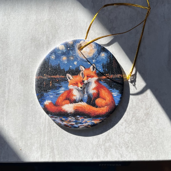Christmas Fox Ornament, Fox Lover Gift, Christmas Decoration, Christmas ...