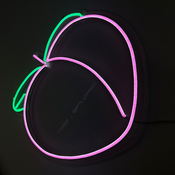 Peach Neon Sign, for Wall Decor, Peach Light Decor, Fruite Peach Neon ...