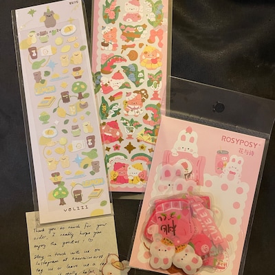 Cute Korean Sticker Sheets, Kawaii Stationery, Kawaii Sticker Sheets ...