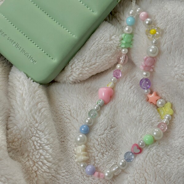 Beary Cute Pastel Phone Charm Strap - Etsy