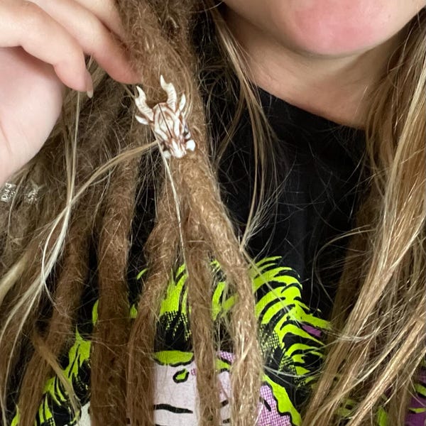 Dragon Skull Bead for Dreadlocks Hair Braiding and Beard, Resin Replica ...