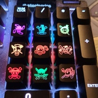 Red & Black Keycap Set 104 Pc W/ Free Custom Keycap Backlit Doubleshot ...