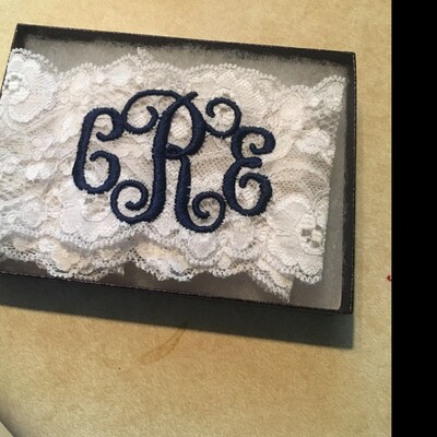 Personalized Wedding Garters Brides Something Blue Garter MONOGRAMMED ...