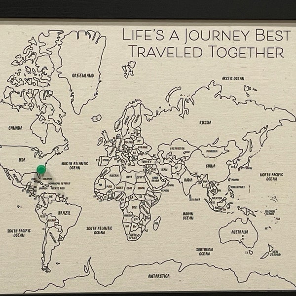 World Push Pin Personalized Map, Custom Push Pin Map for Travels ...