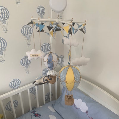 Baby Mobile Hanger 6 Arms Wooden Frame Crib Mobile Holder Nursery ...