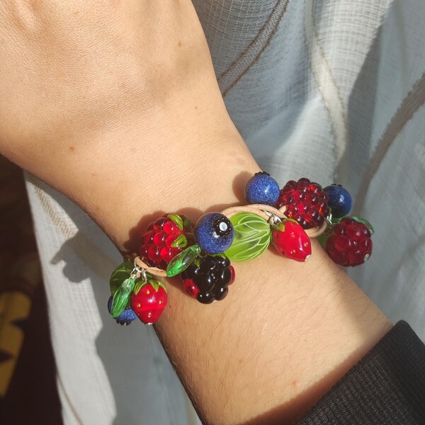 Ten 10 Small BLUEBERRY Handmade Lampwork Bead / Berries/ Beading ...