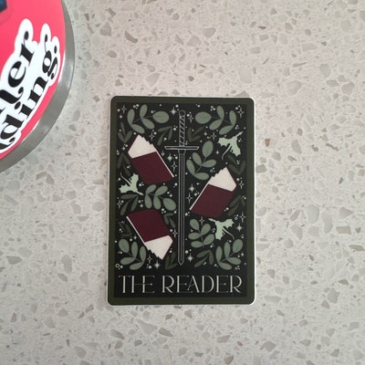 The Reader Sword Heart Tarot Card Waterproof Sticker Bookish Sticker ...
