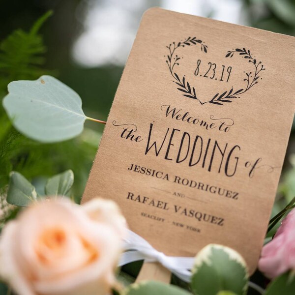 Wedding Fans, Printable Wedding Program Template, Wedding Fan Programs ...