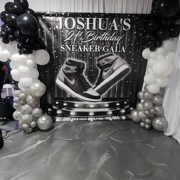Sneaker Ball Backdrop, Step and Repeat, Sneaker Gala Birthday Banner ...