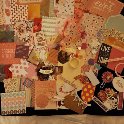 Journal Scrapbooking Grab Bag 100 Pieces Paper, Emphemera ...