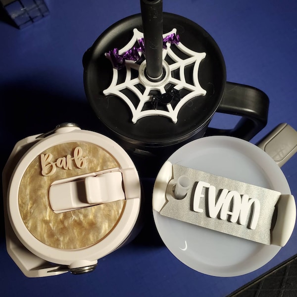 Almond Rose Stanley Ice Flow Flip Name Plates Lid Toppers Taupe Cup ...