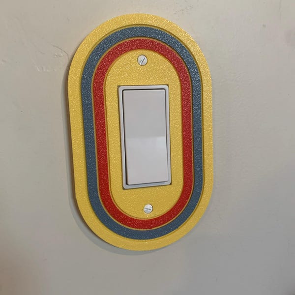 Tri-color Mid Century Modern Single Toggle Light Switch Cover and ...