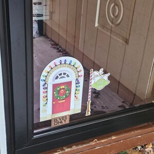 Christmas Elf Door Decal Elf Prop Wall Decal Set Reusable Fairy Door ...