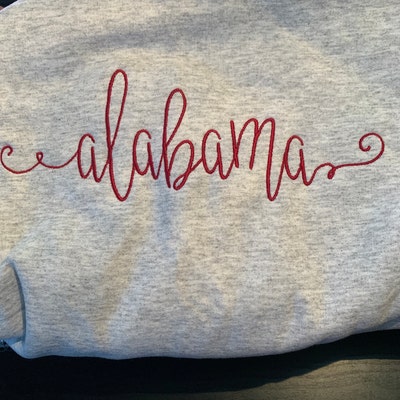 Embroidered State Name Crew Neck Sweatshirt State Pride Stitched ...