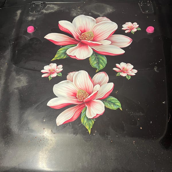 Two Printed Vinyl Hood Decals Custom Name Text Accessories, Hood Decals ...