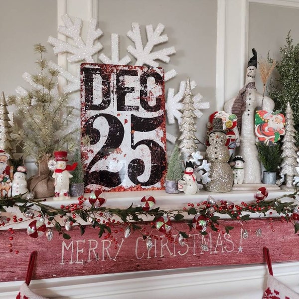 DEC 25 Christmas Decor December 25TH Date Sign Decoration Modern ...
