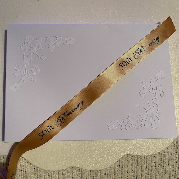 50th Wedding Anniversary Personalized Continuous Printed Ribbon. - Etsy