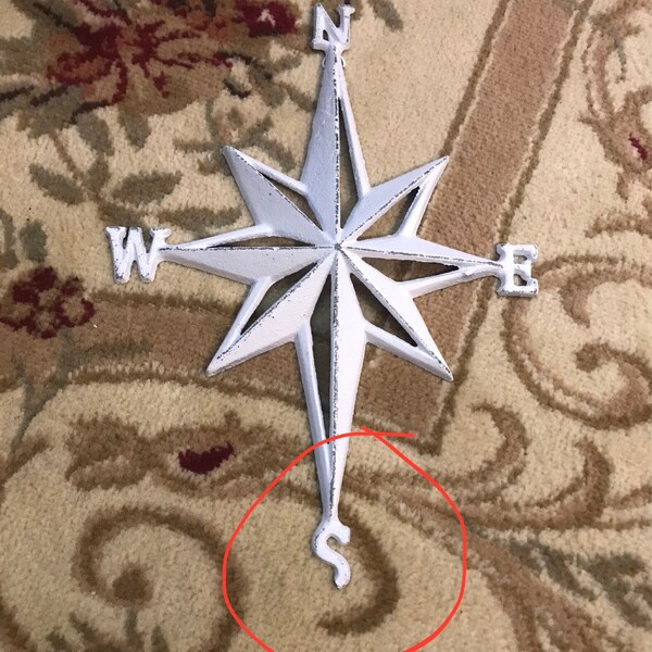 Cast Iron Directional Star Compass Wall Decor, Nautical Compass ...