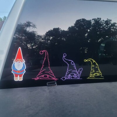 Peek-a-boo Gnome Decal - Etsy
