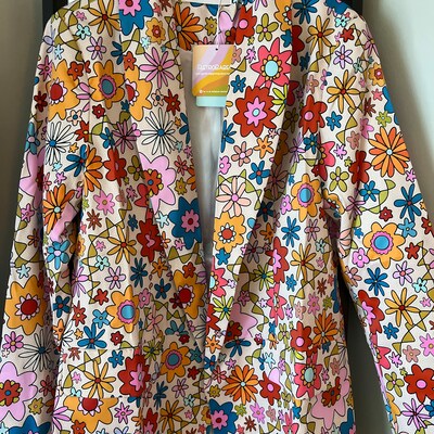 Flower Power Blazer Funky Colorful Floral Jacket Retro Fun Jacket - Etsy