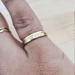 Engraved Gold Ring, Personalized Gold Ring, Solid 14k or 10k Gold ...