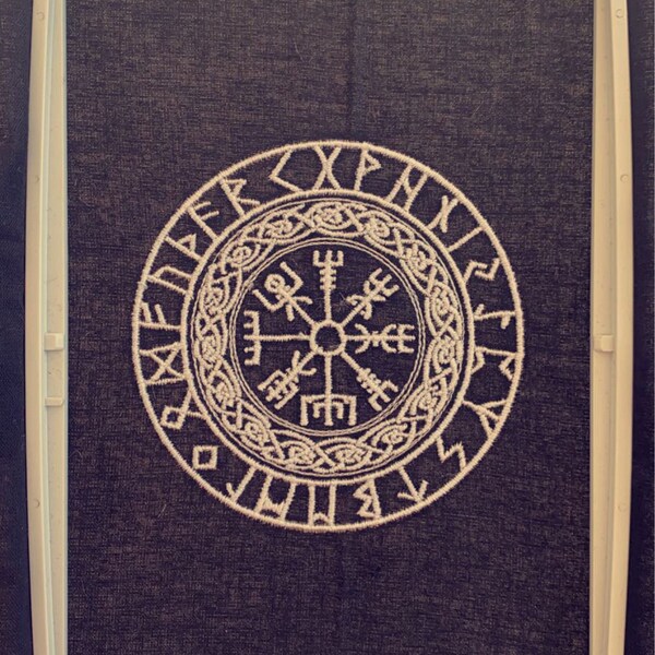 Viking Compass Embroidery Design 5 Sizes - VEGVISIR Machine Embroidery ...