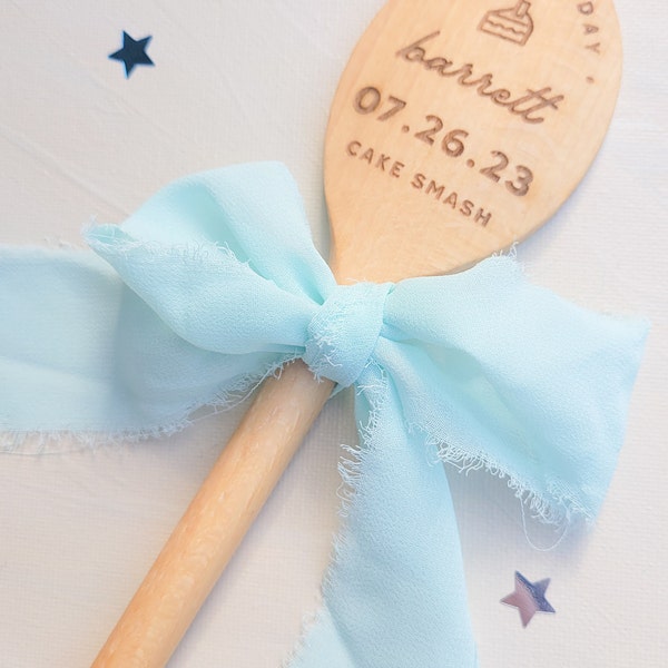 First Birthday Cake Smash Spoon First Birthday Photo Prop Personalized ...