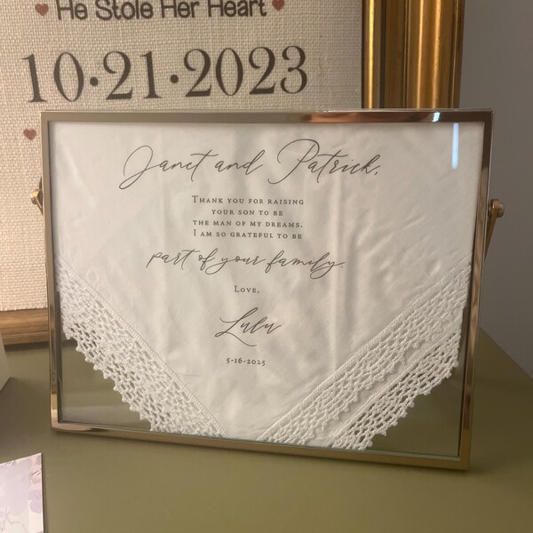 Mother in Law Wedding Handkerchief Gift From Bride, Personalized Hankie ...