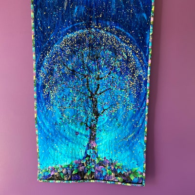 Quilted Wall Hanging, Utopia Tree Door Banner, Tree Wall Quilt Nature ...
