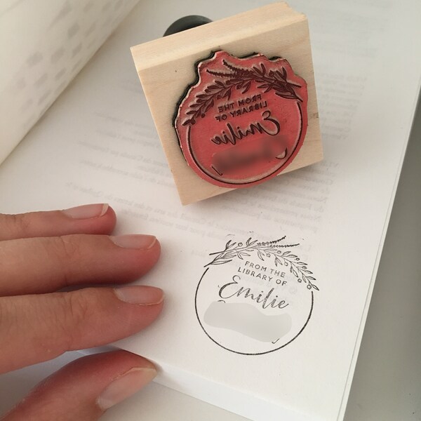 Library Stamp #30 - Wooden or Self-inking - Calligraphy - Bookplate ...