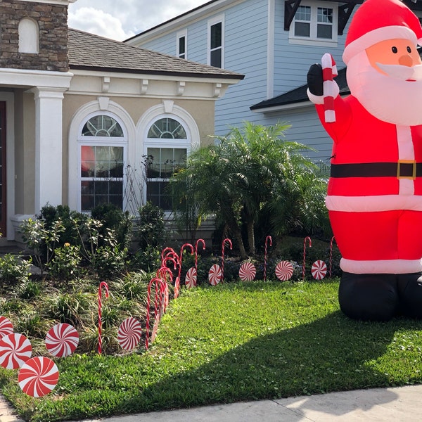 Christmas Peppermint Yard Sign Cutouts, Christmas Candy Theme ...