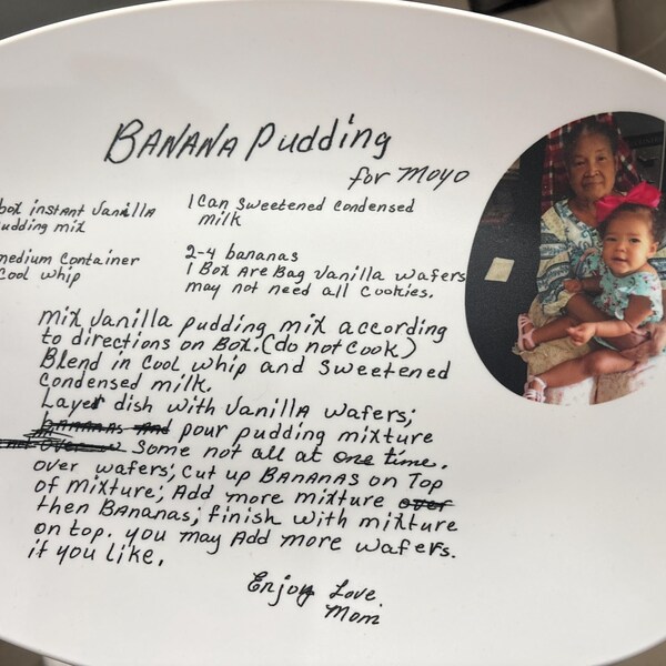Handwritten Recipe Platter With Photo, Personalized Handwriting Recipe ...