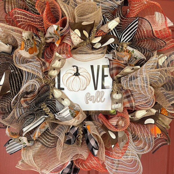 DIY Wreath Kit Love Fall Wreath Kit - Etsy