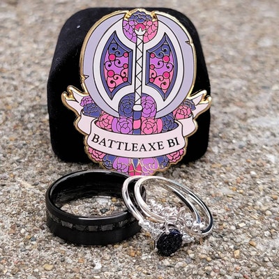 Battleaxe Bi Enamel Pin - Etsy