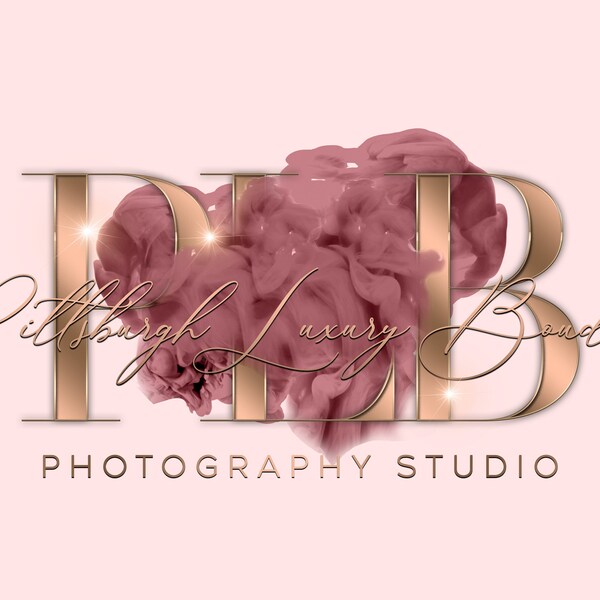 Rose Gold Smoke Logo, Watercolour Logo, Beauty Logo, Premade Logo ...