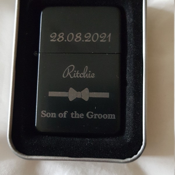 Best Man Personalised Lighter Wedding Day Gift Engraved Usher Groomsmen ...