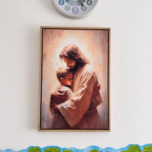 He Knows You, Christian Wall Art, Jesus With Boy, Jesus Shepherd Art ...
