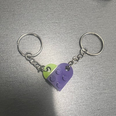 Heart Keychain Set Made With Genuine LEGO® Matching Keychains, Gift Set ...