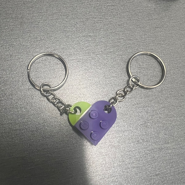 Heart Keychain Set - Made With Genuine LEGO® - Matching Keychains, Gift ...