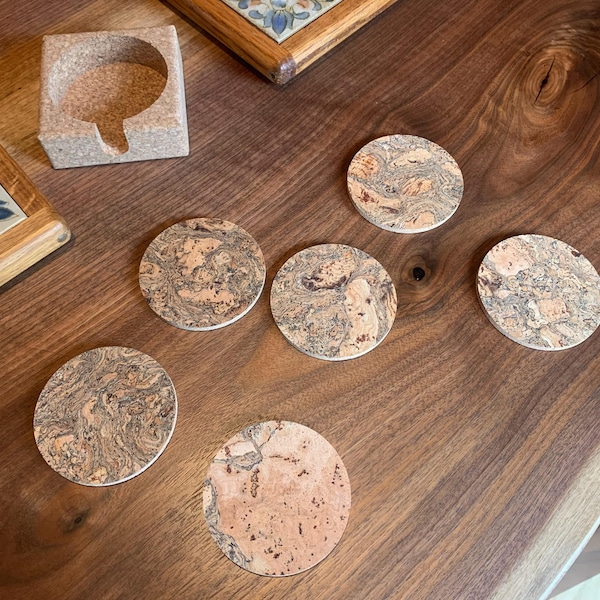 Portugal Cork Table Mats Placemats Set, Rectangular, Stain Heat Water ...