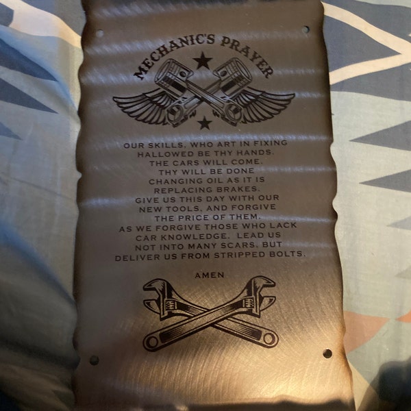 Mechanics Prayer, Gift for Mechanics, Shade Tree Mechanic, Garage Decor ...