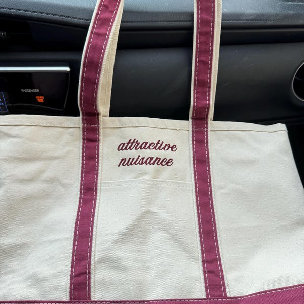 Personalized Canvas Tote, Ironic Boat Bag, Monogram Canvas Tote Bag ...