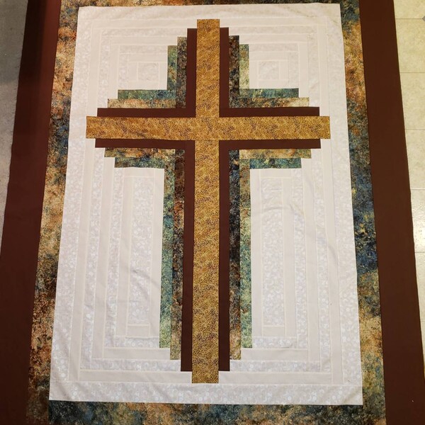 Log Cabin Cross / Christian Cross - Pattern in 3 Sizes - PDF Download ...