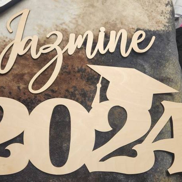 UNFINISHED Graduation Announcement Door Hanger | Graduation Cap ...