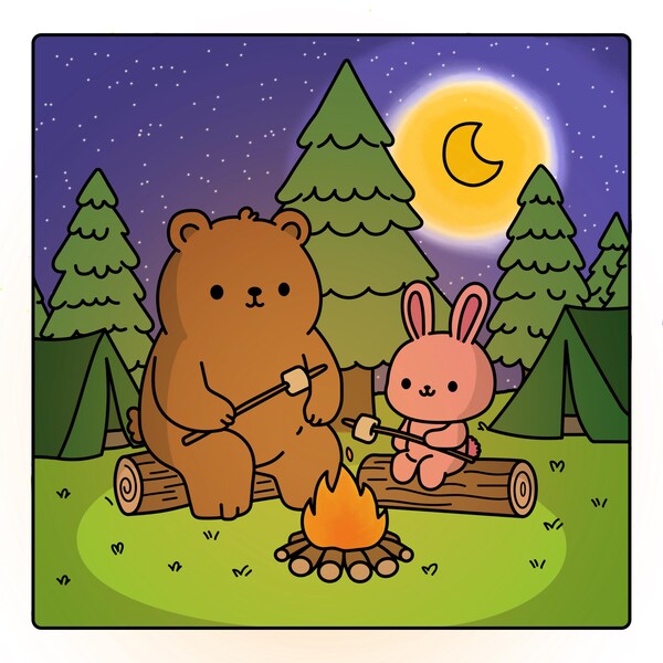 Cute Summer Coloring Pages | Bold and Easy Coloring Book - Etsy