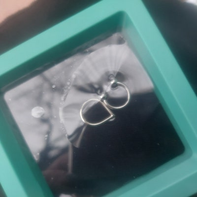 14G F136 Titanium Blue CZ Fat Floating Belly Ring Internally Threading ...