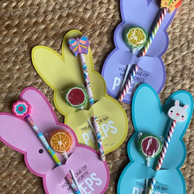 Easter Bunny Card, Easter Rabbit Printable Treat Holder Card, Candy ...