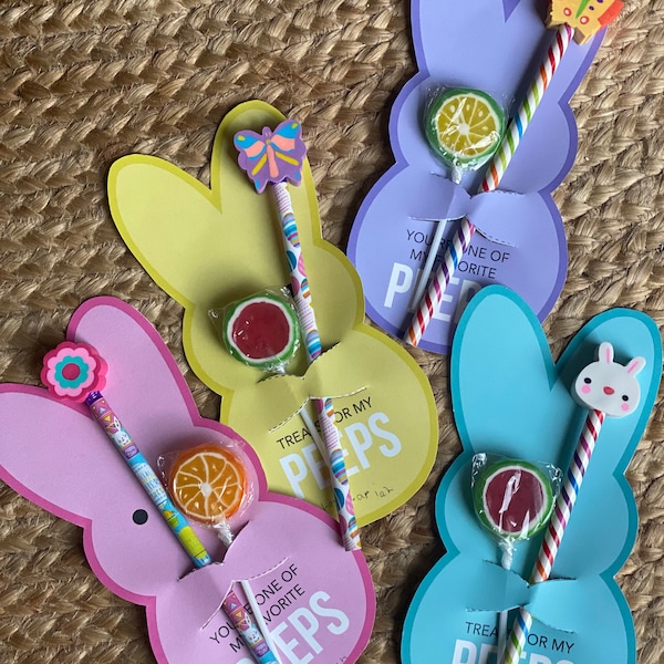 Easter Bunny Card, Easter Rabbit Printable Treat Holder Card, Candy ...